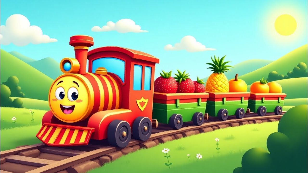 Humpty the Train on a Fruits Ride | Fruit Train | kids Nursery Rhymes ...