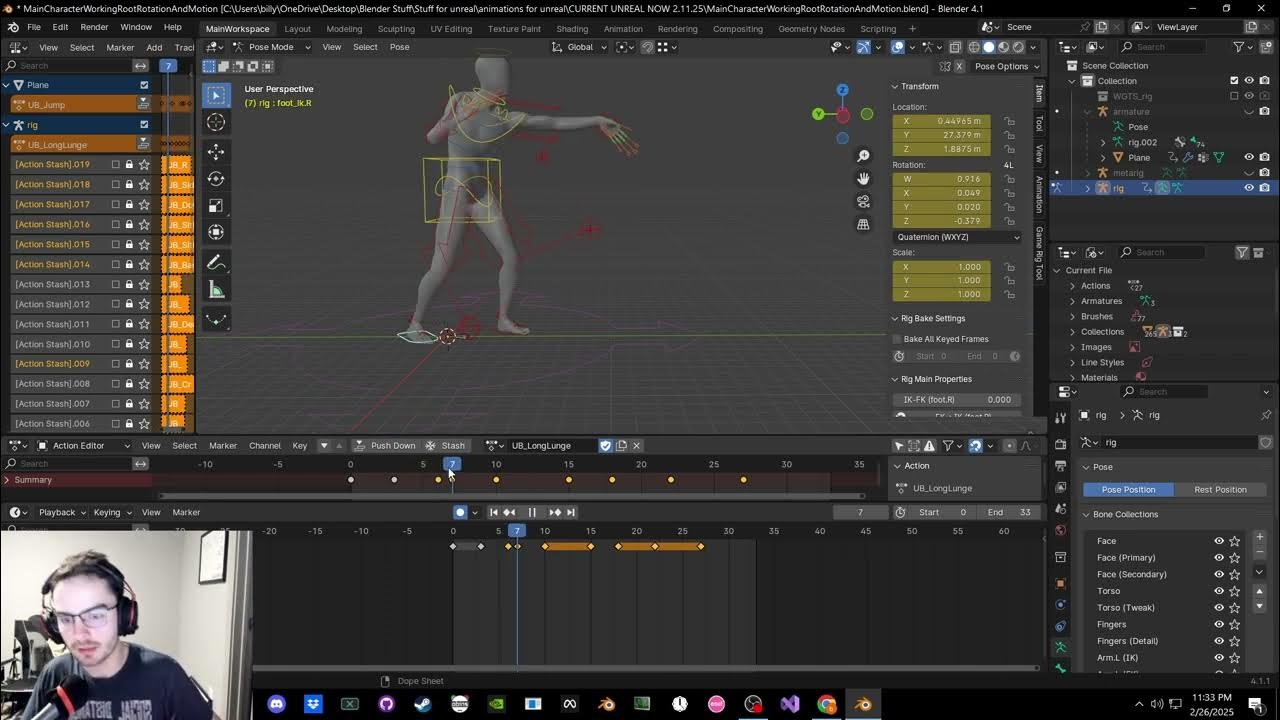 unreal engine 5 gamedev - more lunge animation with root motion - YouTube