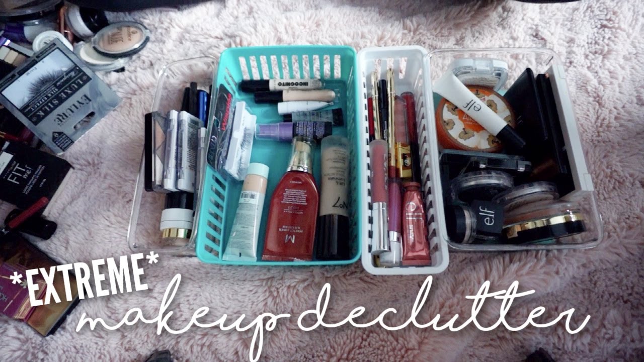 EXTREME MAKEUP DECLUTTER // Full Collection Cleanout! - YouTube