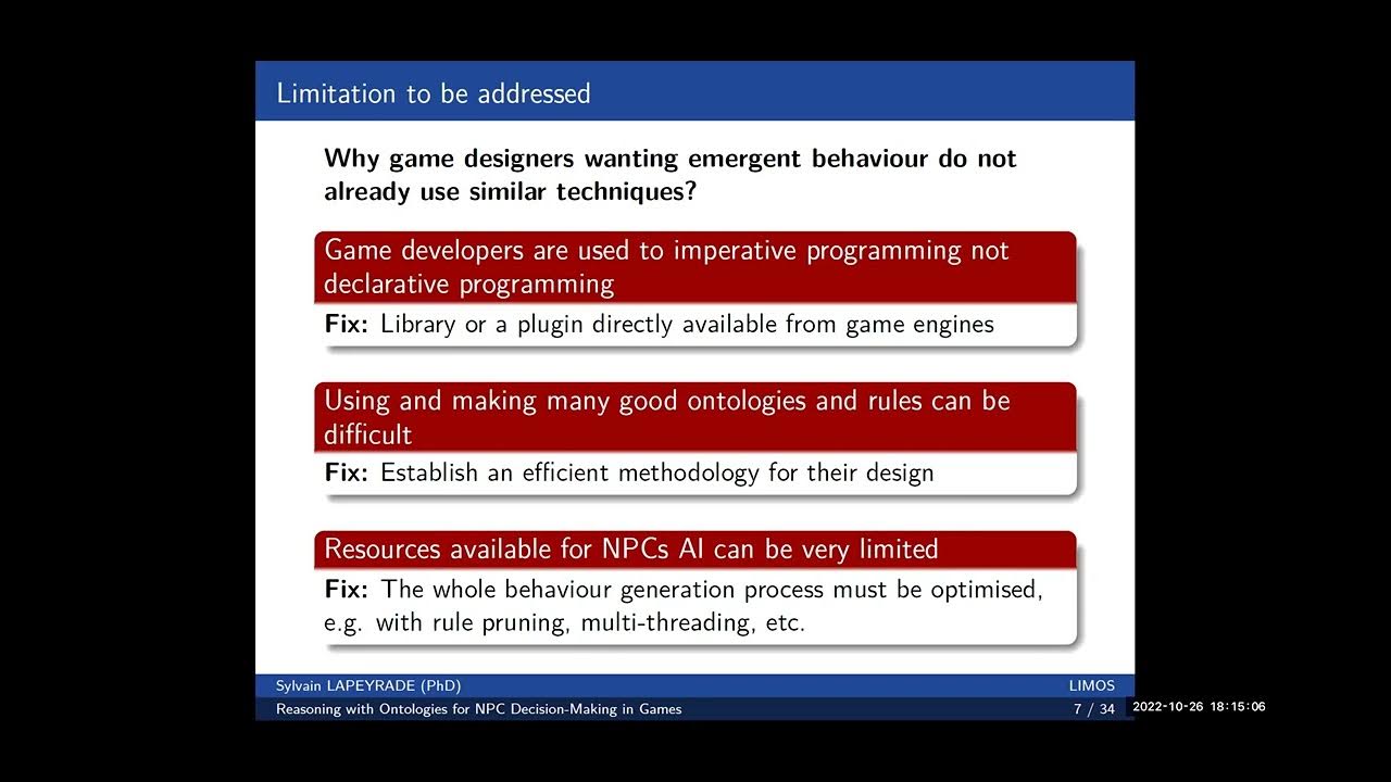 Reasoning with Ontologies for Non Player Character’s Decision Making in Games - YouTube