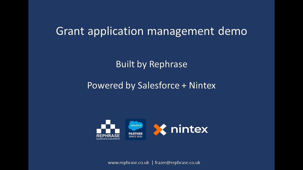 Salesforce / Nintex Grant Application Management demo - YouTube