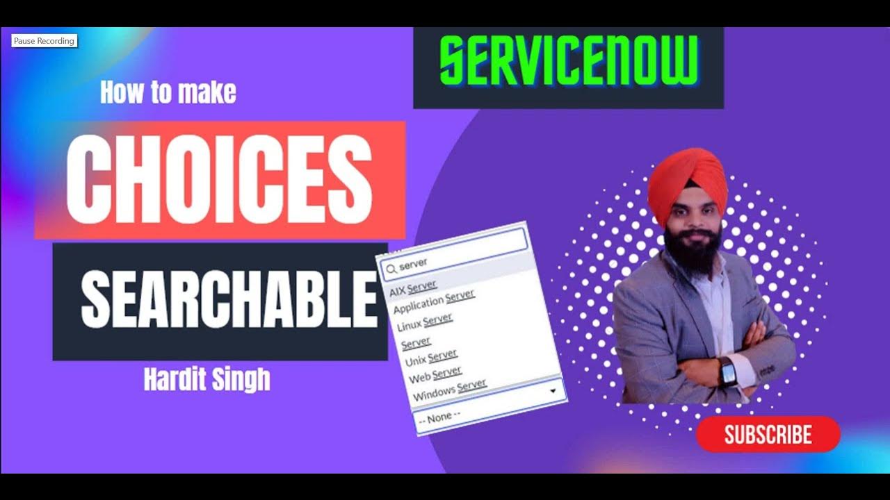 How to make choice or select box field searchable in ServiceNow? - YouTube