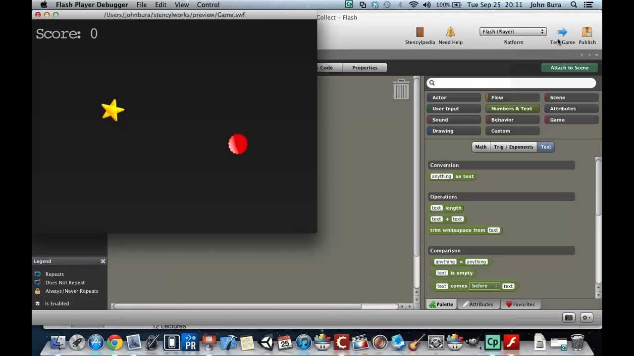 Stencyl Tutorials | Setting the score attribute - YouTube