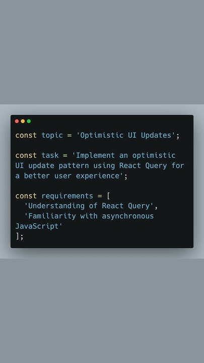 Boost App Speed With React Query Optimistic Ui Reactquery Youtube
