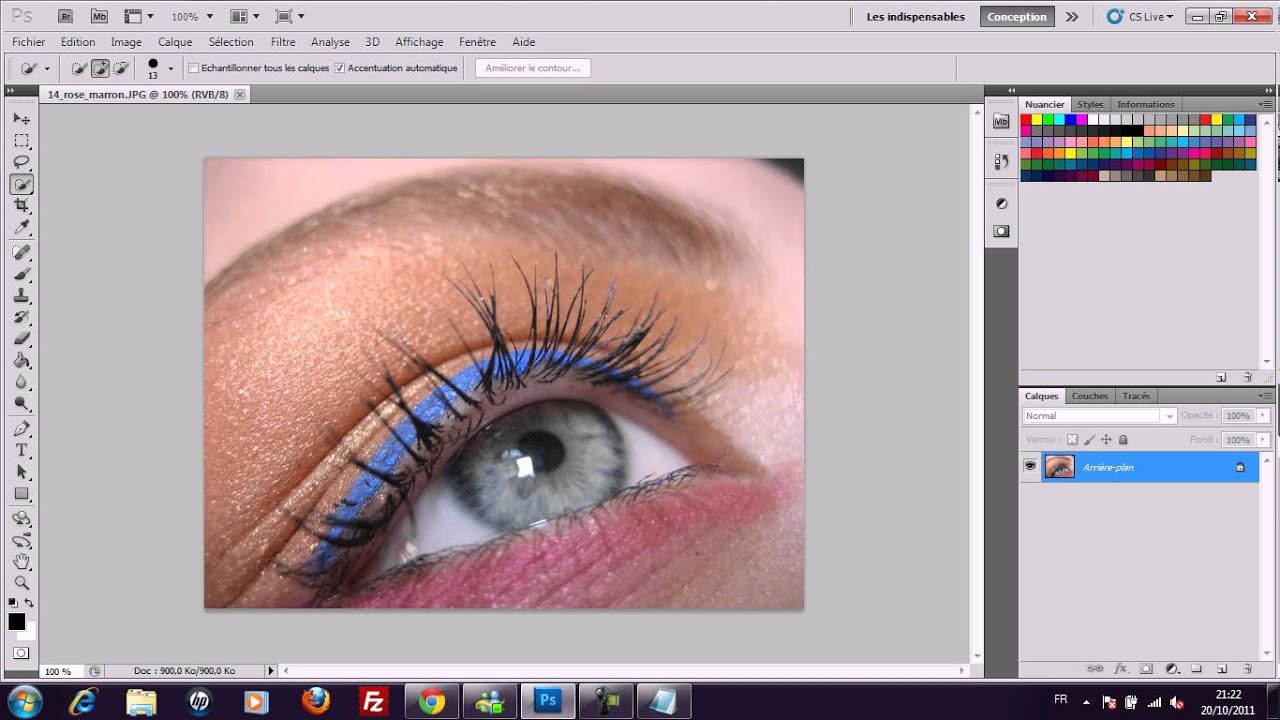 Tutoriel photoshop cs5 fr Modifier la couleur des yeux - YouTube