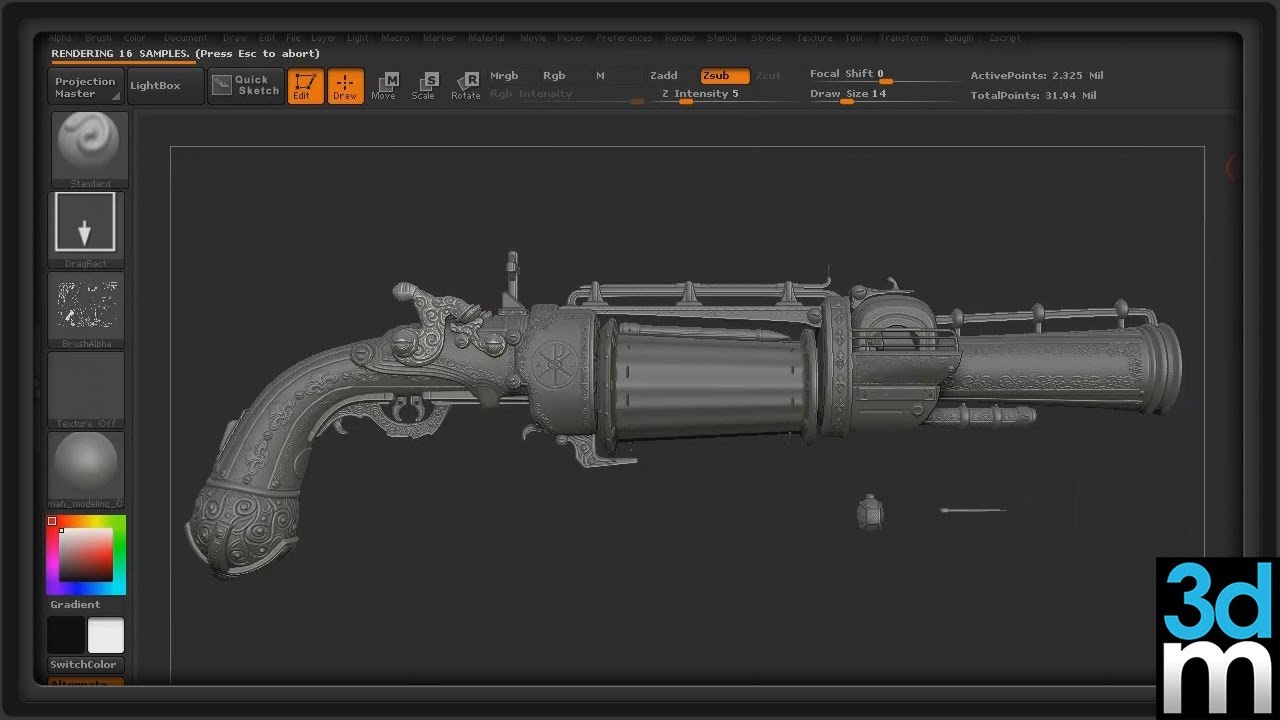 High Poly Weapon Texturing Pt.3 (3dm Promo) - YouTube