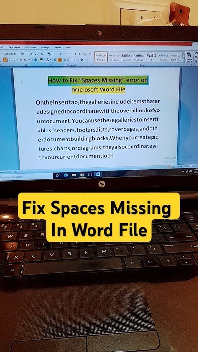 Fix Space Missing Issue in Microsoft Word #shorts #wordtips #spacemissingerror - YouTube