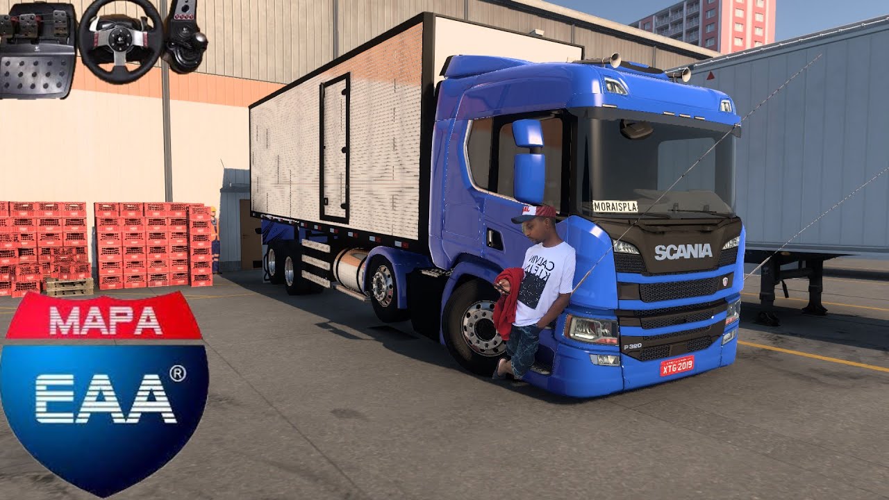 ETS2 1.41 MOD SCANIA P320 BAU BITRUCK SAINDO DE CURITIBA MOD PACK CARGA ...