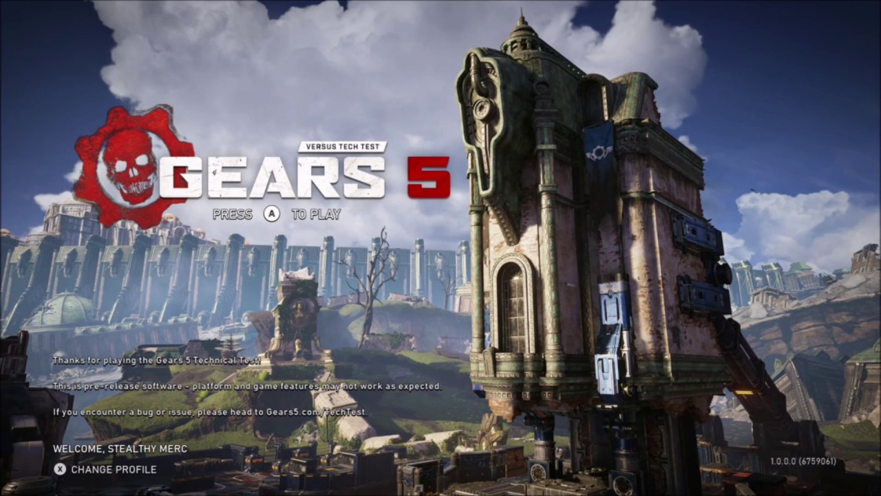 Gears 5 Tech Test Intro Menu & Training - YouTube