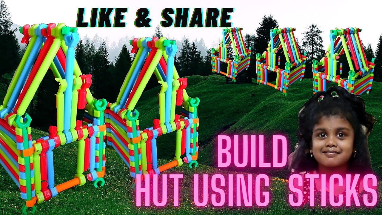 How to Build Hut with Sticks | Kids Toys Joining Sticks | Joinging ...
