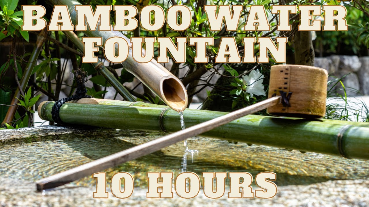 10 Hours of Bamboo Water Fountain 🐼 Pink Noise - YouTube