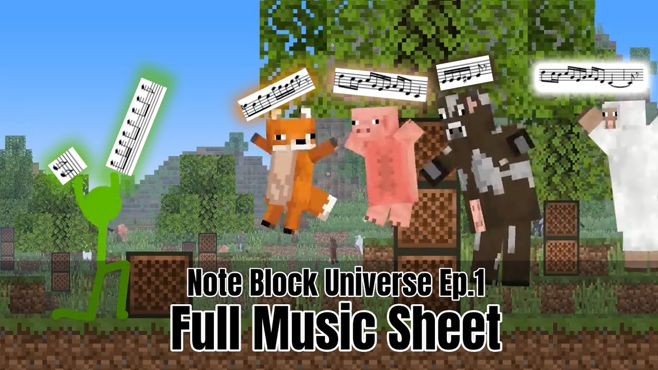 엘렌 베커 Note Block Universe 동물편을 악보로 만들어 보았다 (4) [Full Music Sheet] - YouTube