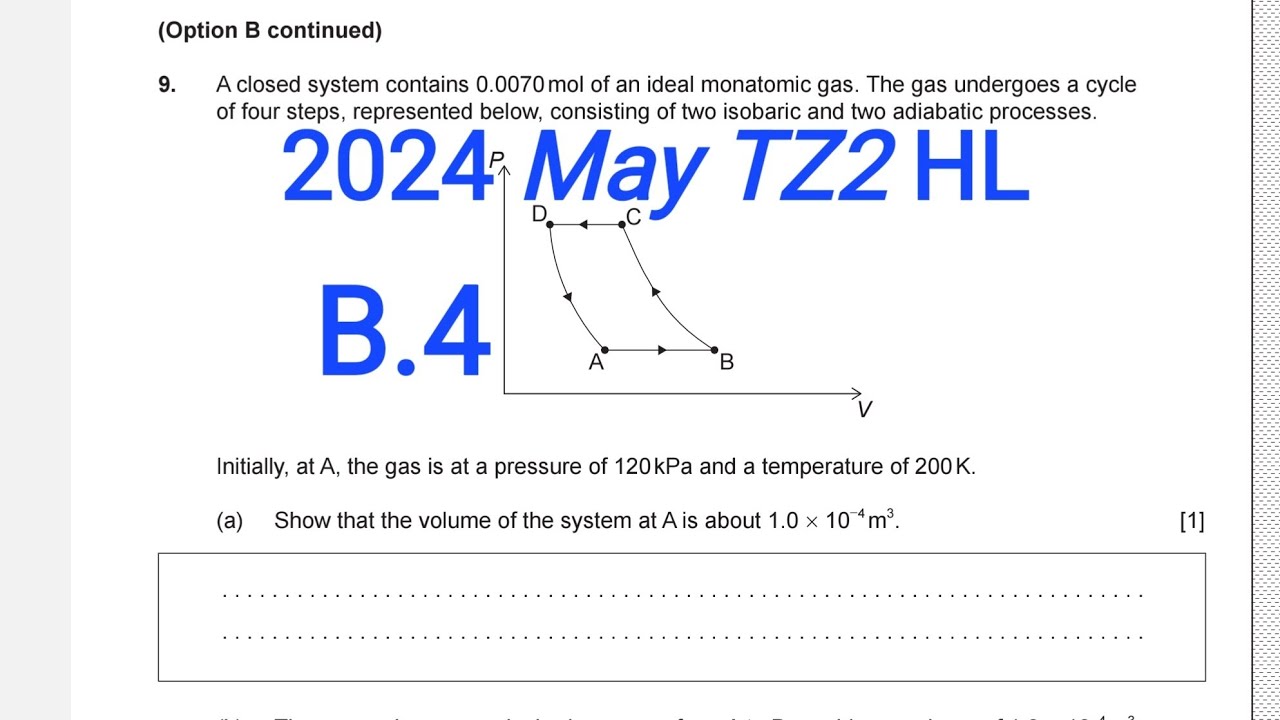IB Physics M24 TZ2 B.4 Thermodynamics - YouTube