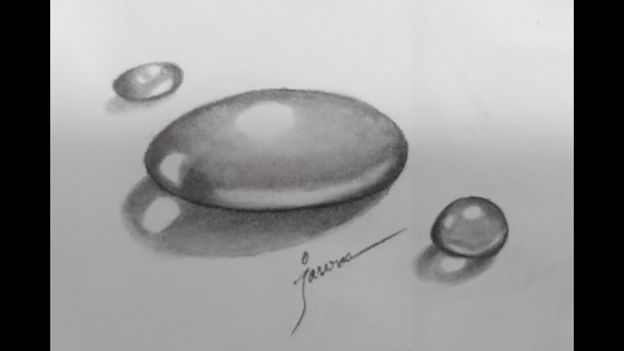 How to draw a realistic water droplets - YouTube
