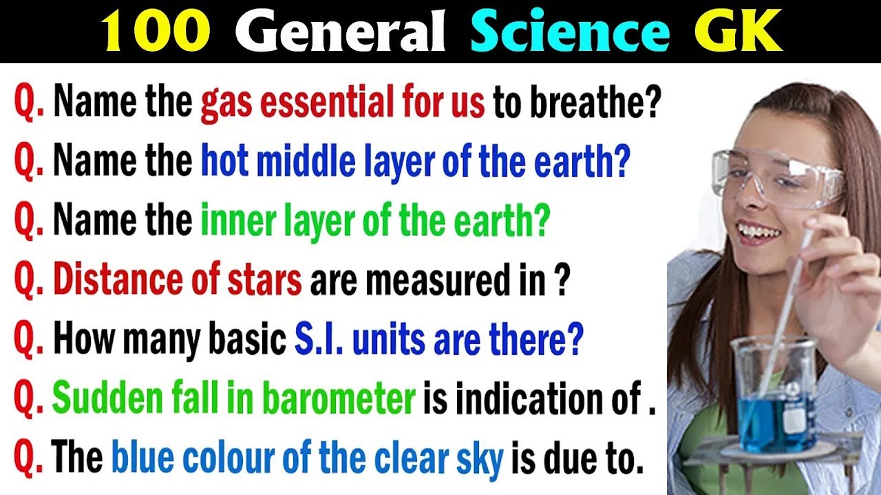 100 General Science Quiz General Knowledge Questions and Answers | Science GK | Science GK ...