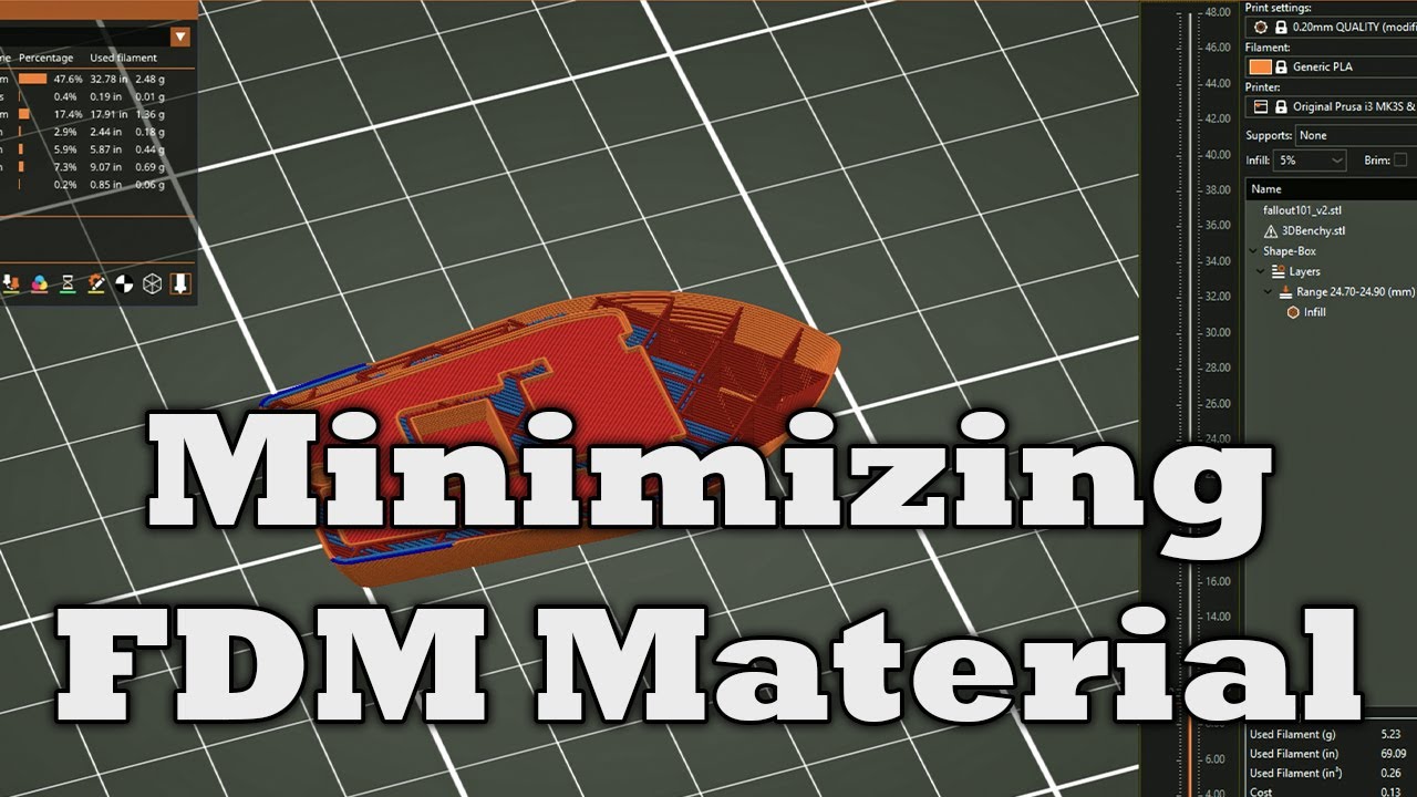 Reducing Filament Usage in FDM Slicers - 3D Printing - YouTube