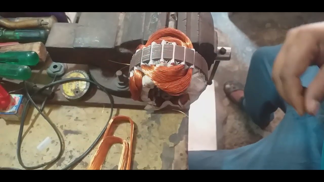 Fan Motor Rewainding 24 inch slot - YouTube