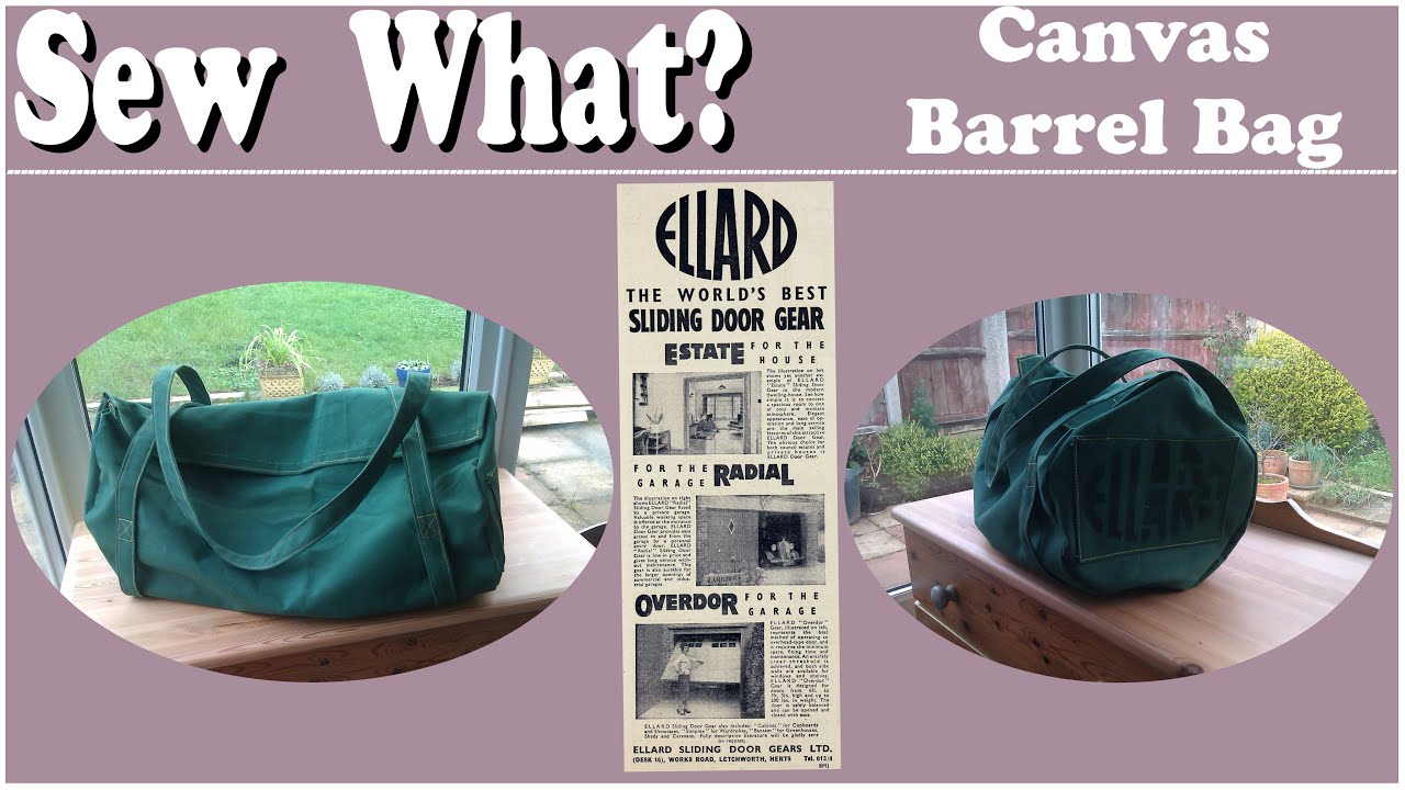 Making a Canvas Barrel Bag from Found Fabric - YouTube