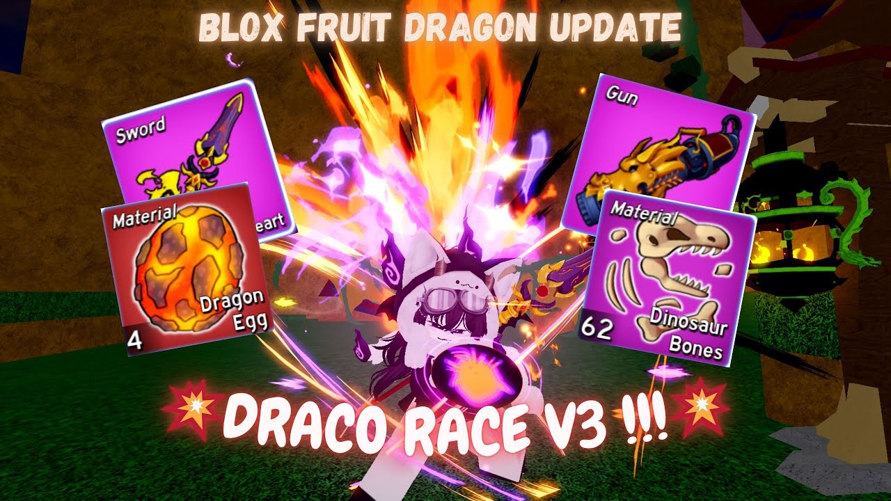 HƯỚNG DẪN UP TỘC DRACO V3 VÀ SHOWCASE 2 VŨ KHÍ MỚI TRONG BLOX FRUITS ...