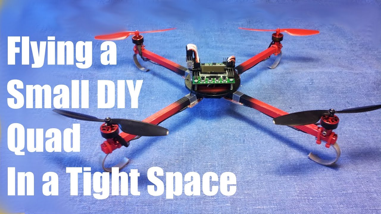 Flying a Mini DIY Quad in a tight space - YouTube