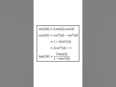 cos(2a) sin (2a) tan (2a) - YouTube
