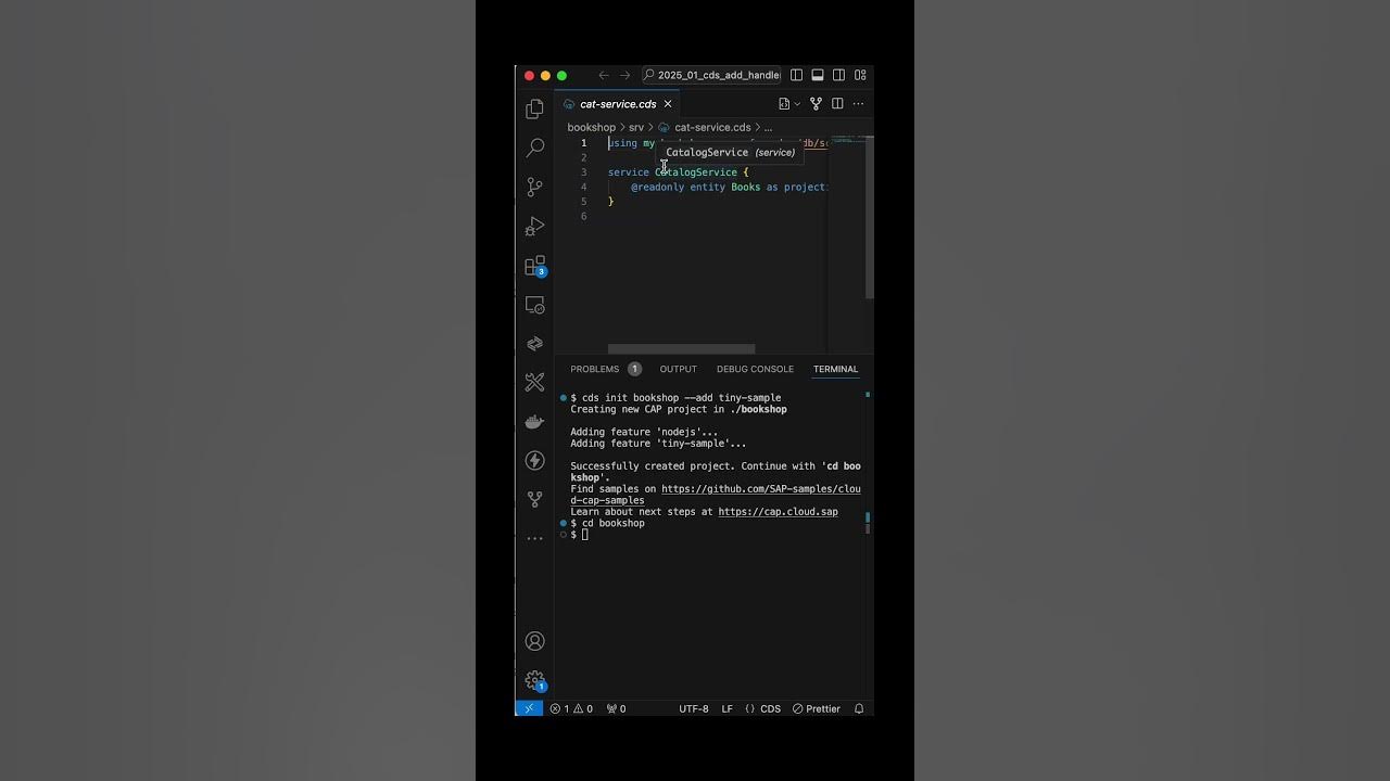Creating handler stub in SAP CAP #SAPCAP #GoodToKnow - YouTube