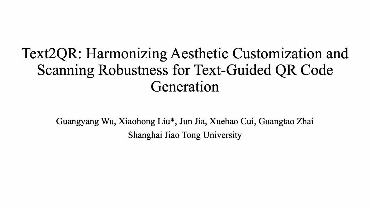 [CVPR2024] Text2QR introducing video. - YouTube