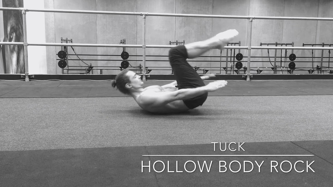 Tucked hollow body rock - YouTube