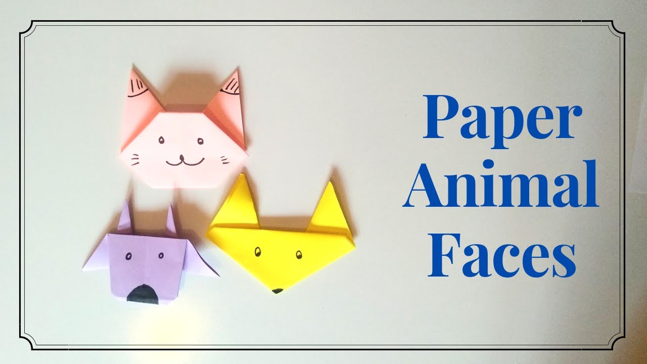Paper Animal Faces | Cute Crafts | DIY Craft - YouTube