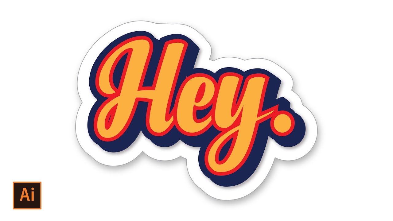 #30 Tutorial Illustrator | HEY. - Belajar Text Effect di Adobe ...