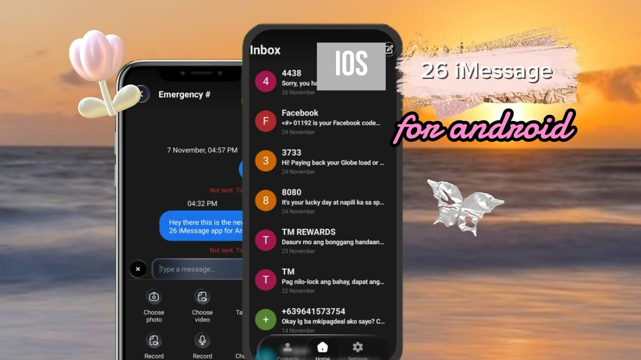 New ios 26 iMessage app for android with glass effect | dark icon ...