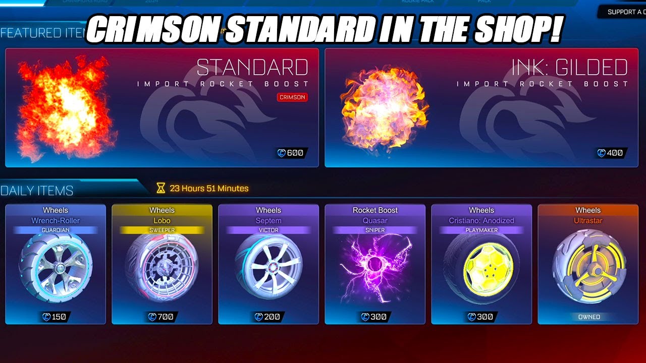 Crimson Standard Boost In The Rocket League Item Shop! - Rocket League ...