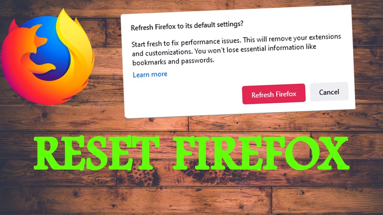 How to reset or refresh Firefox (Simple Method) - YouTube