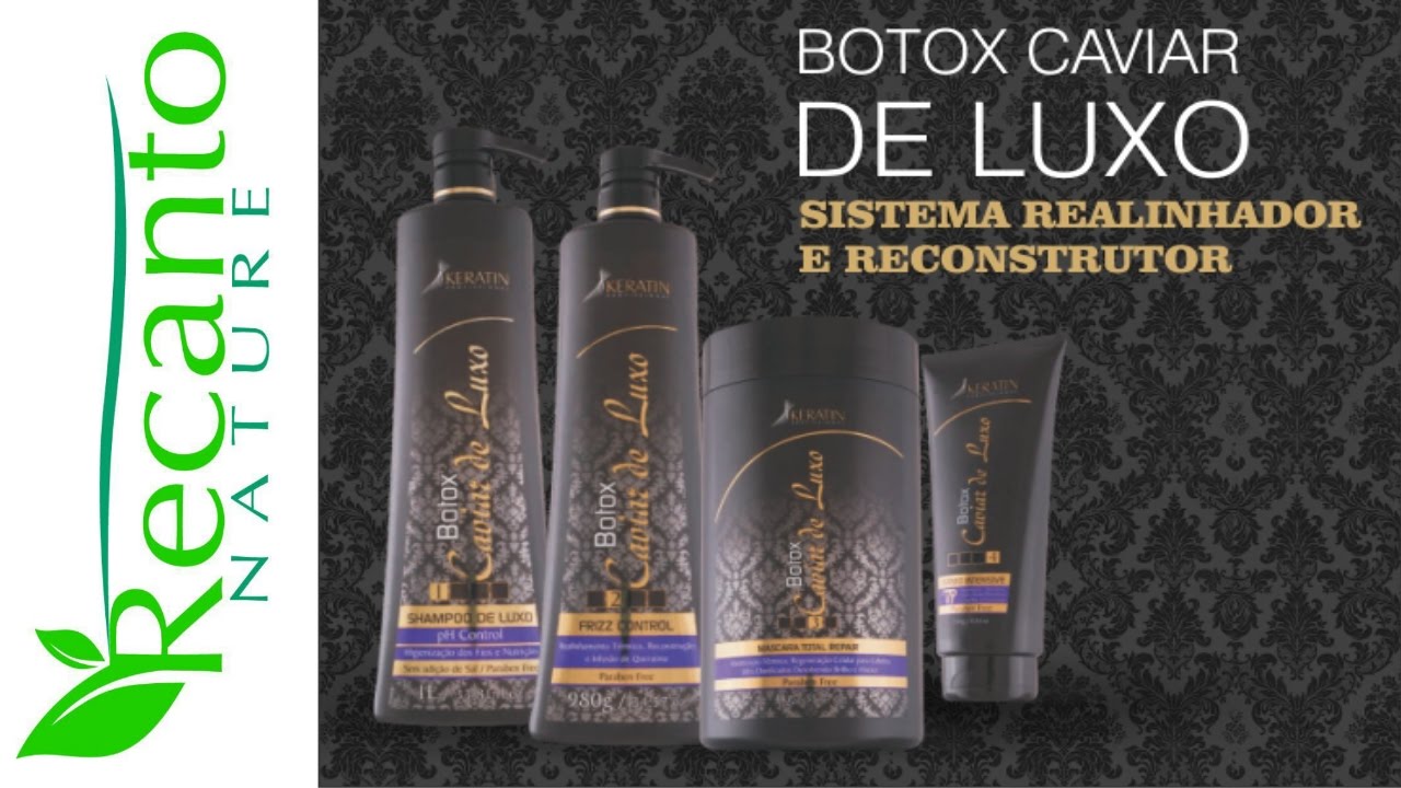 BOTOX CAVIAR DE LUXO - RECANTO NATURE -KERATIN PROFISSIONAL - YouTube