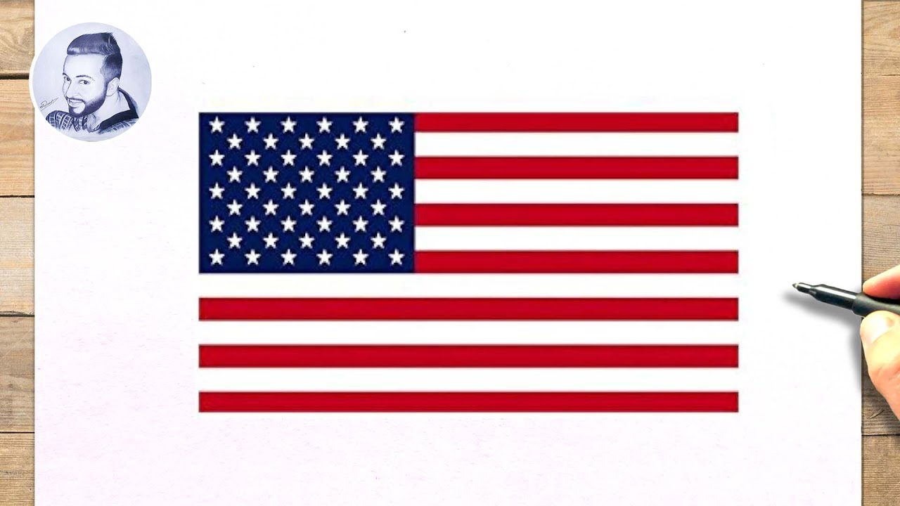Comment dessiner le drapeau des états unis - YouTube
