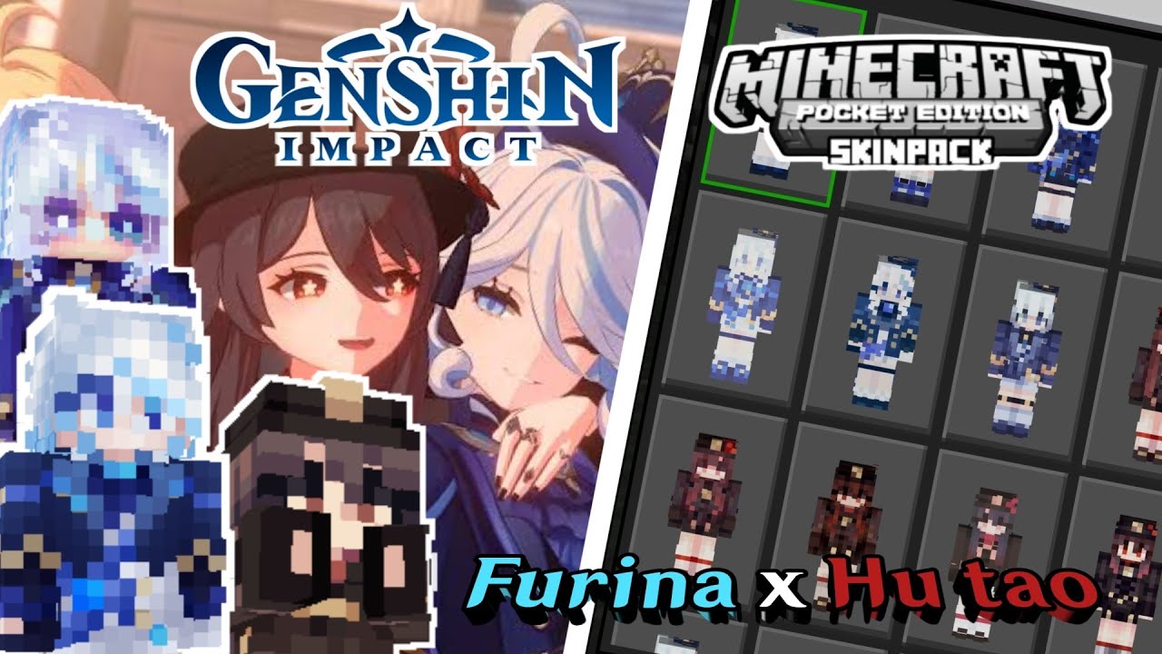 New Skinpack Genshin Impact Furina X Hutao - Minecraft Pocket edition ...