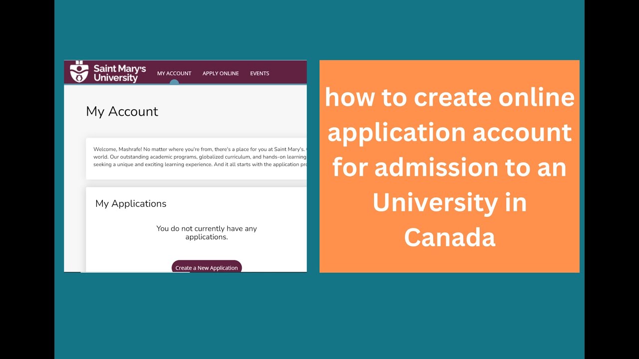 how to create online application account for admission to an University ...