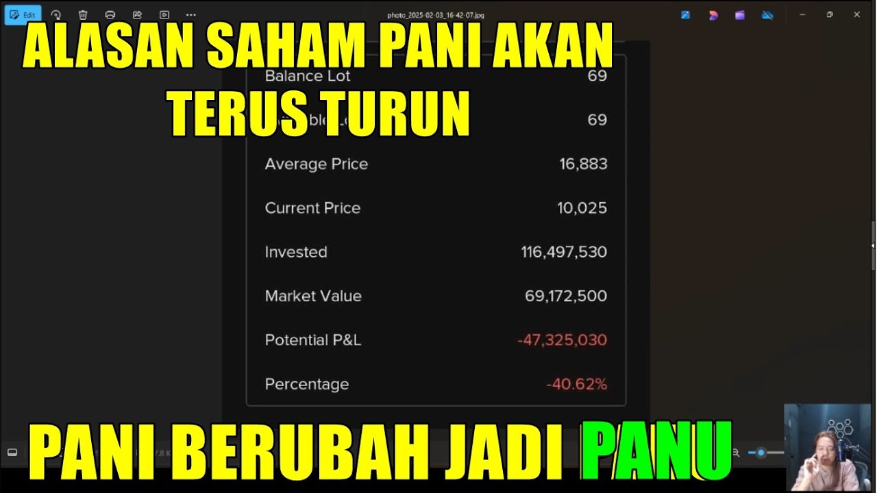 Alasan saham PANI akan terus turun !! investor pani berubah jadi ...