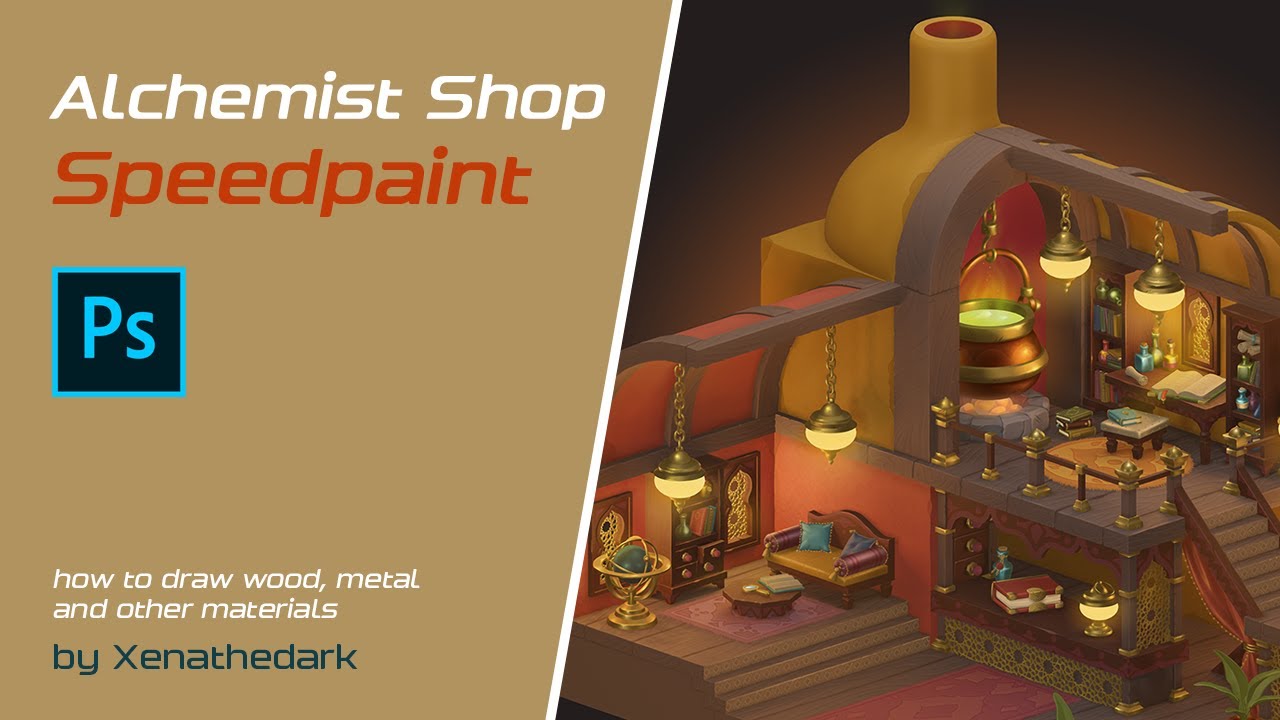Alchemist Shop Speedpaint in Adobe Photoshop - YouTube