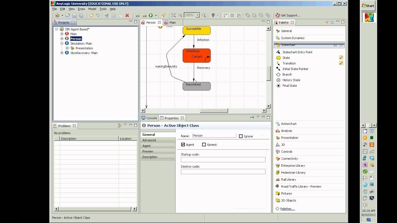 Emergence Example And Anylogic Interface [agent Based Modeling For Health Policy With Anylogic