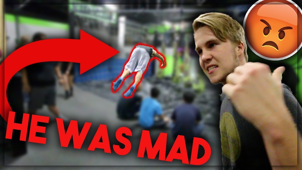 FLIPPING OVER RANDOM PEOPLE AT TRAMPOLINE PARK!! - YouTube