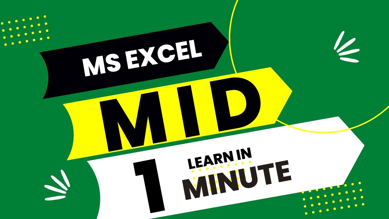 #midfunction #midexcel MID function in Excel - YouTube