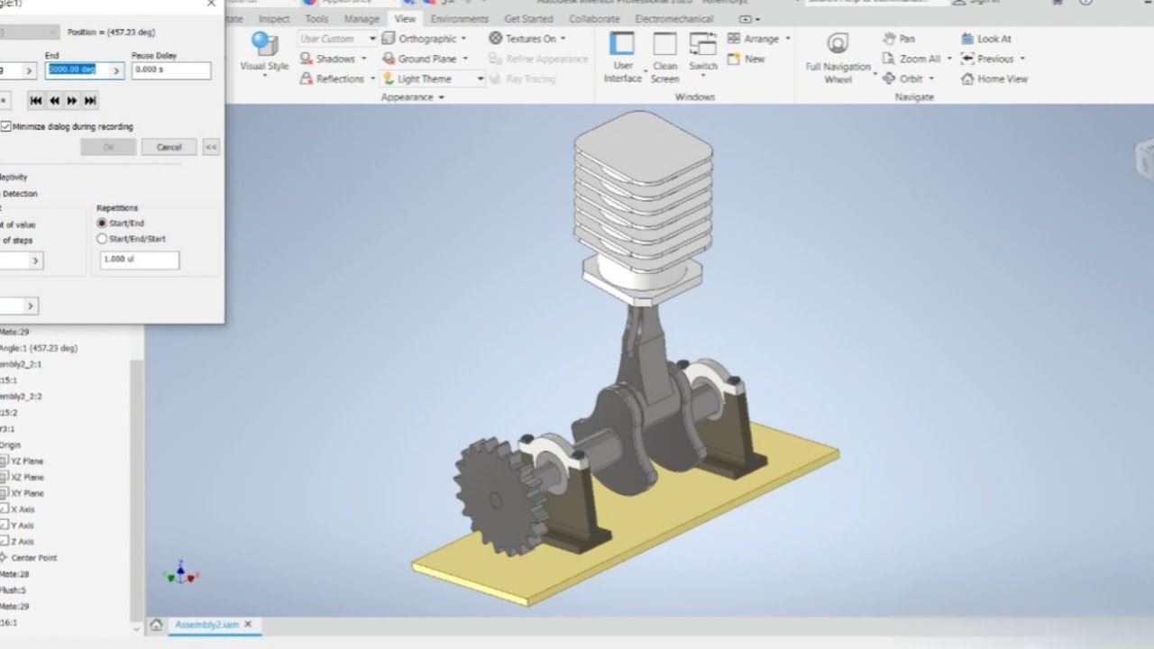 Part 9 : assemble of single piston engine on Autodesk Inventor - YouTube