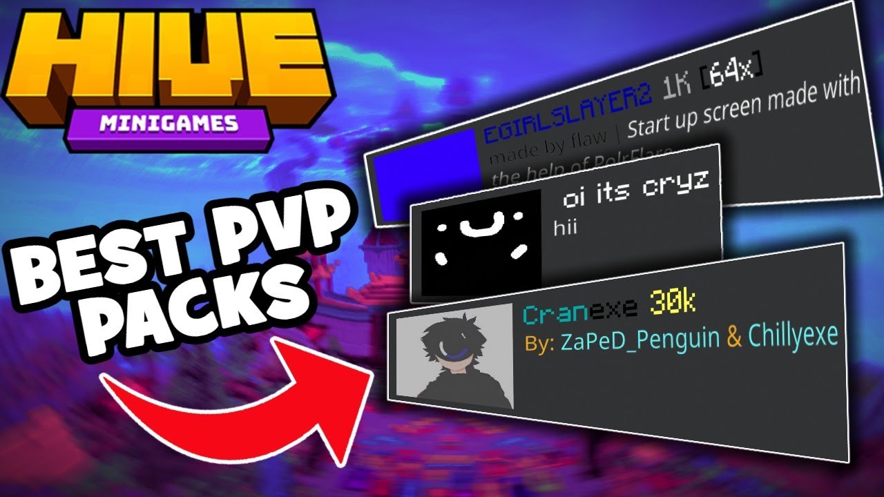 TOP 3 HIVE PVP TEXTURE PACKS BEST FOR - Treasure Wars, Skywars, SG ...