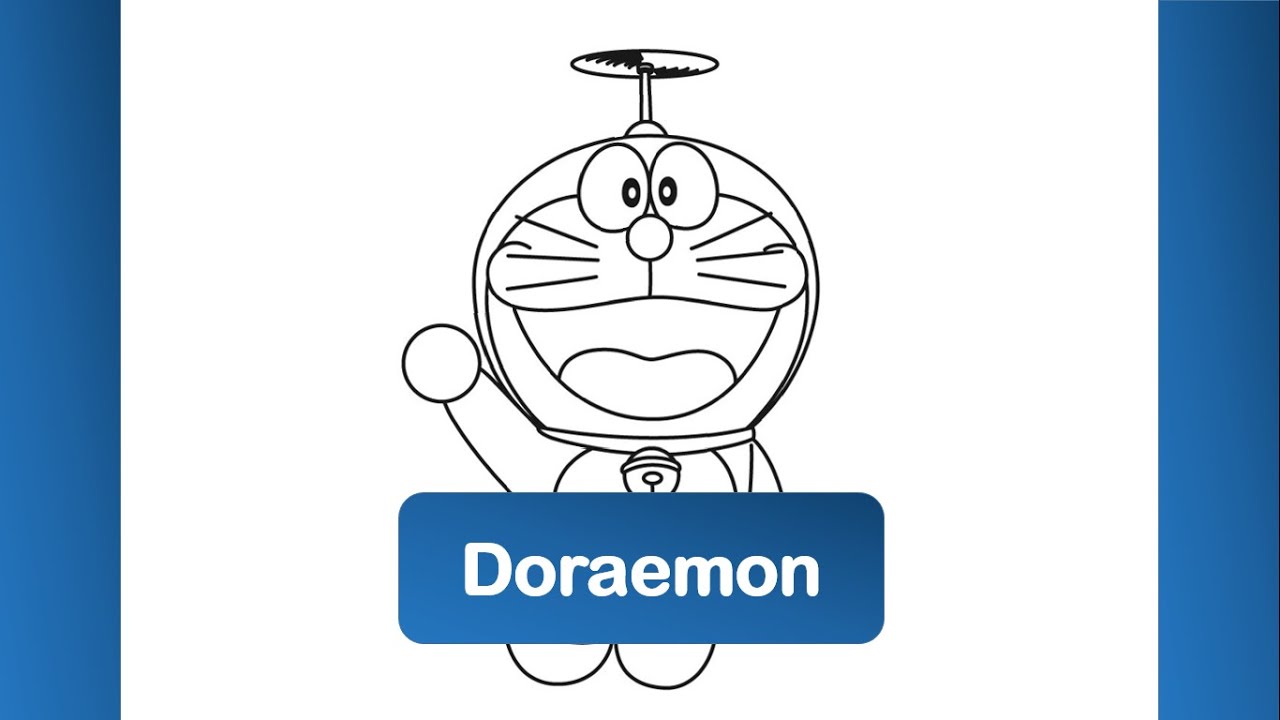 How to draw Doraemon | Easy Doraemon drawing | Flying Doraemon | Easy ...