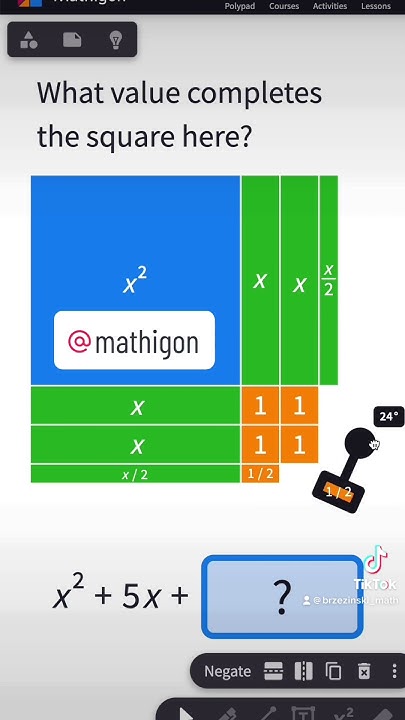 Splitting Algebra Tiles to Complete the Square (Mathigon Polypad Demo) - YouTube