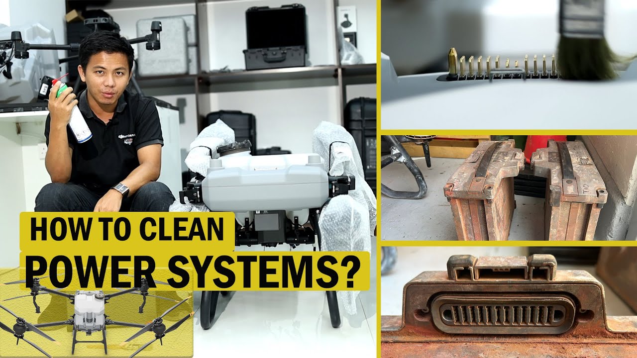 How to clean power systems? DJI T40,T30,T20P,T10 Power board,battery ...