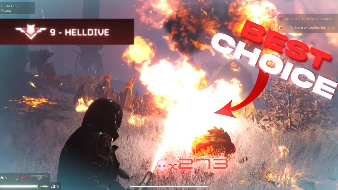 Flamethrower is the ultimate META - Solo helldiver difficulty - YouTube