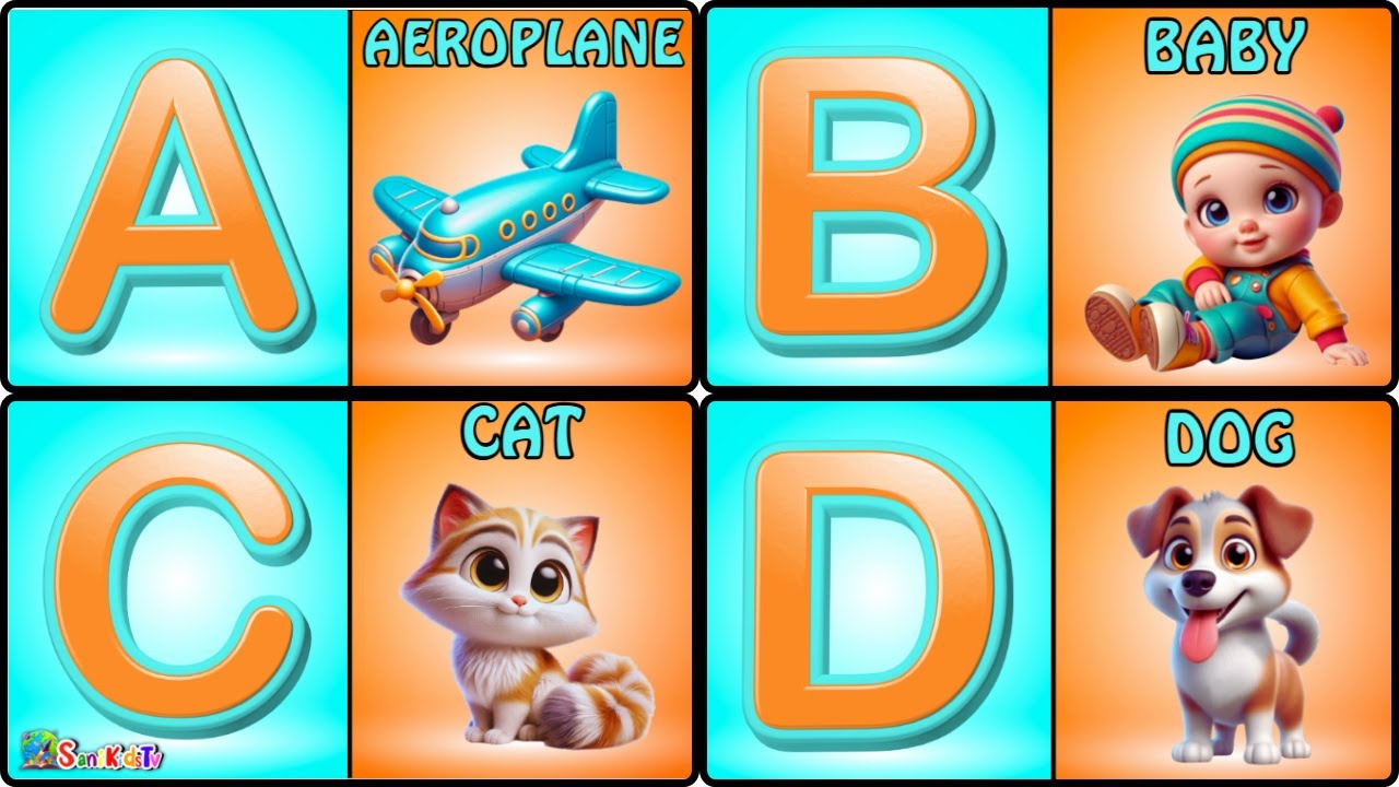 Phonics Song 2 with TWO Words in 3D - A For Aeroplane - ABC Alphabet ...