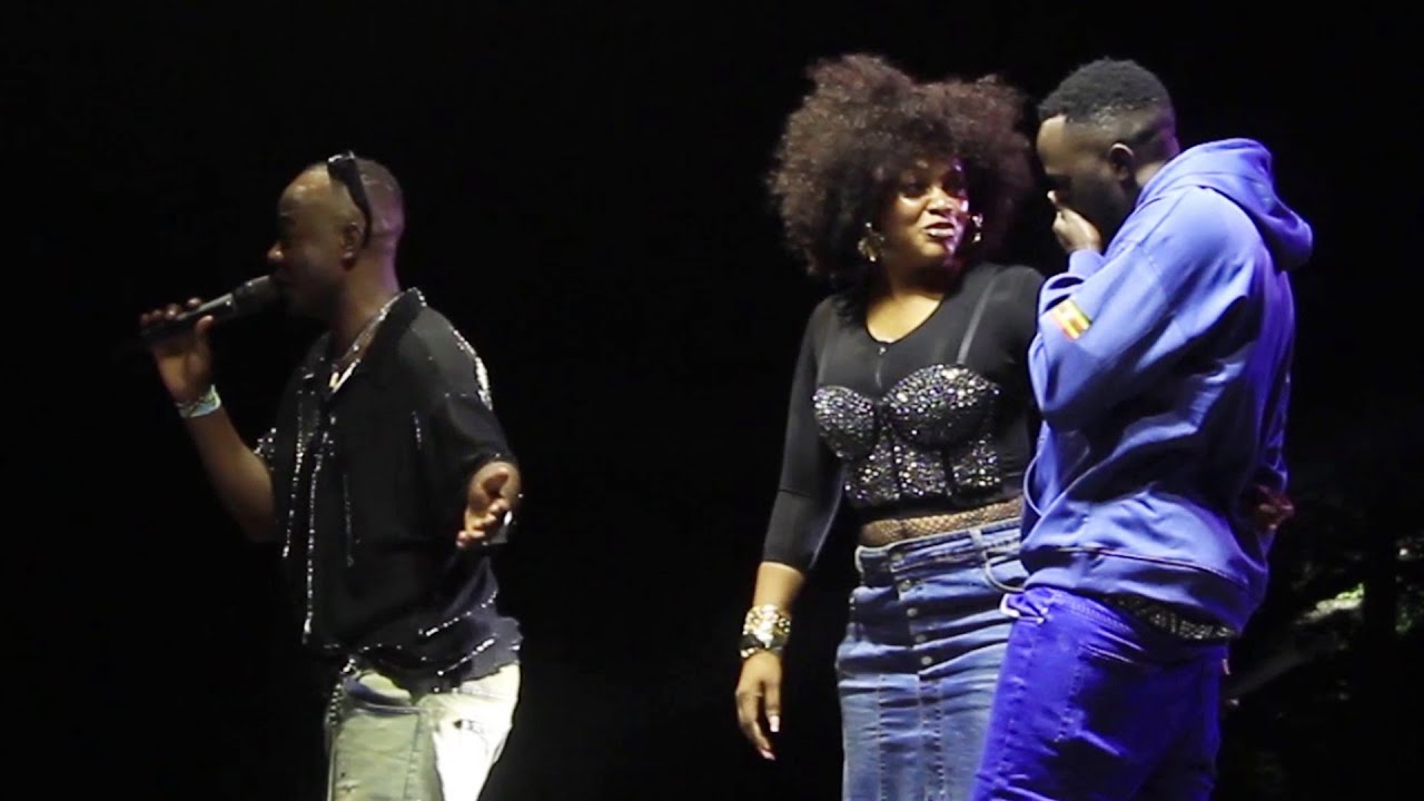 MC KACHECHE & MC SHUKRAN DANCING WITH DIANA NABATANZI AT B2C'S CONCERT ...